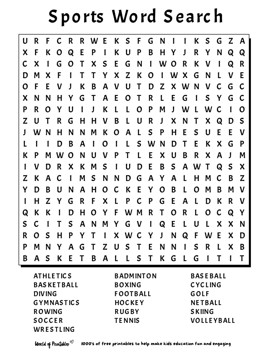 Printable Word Search | World of Printables