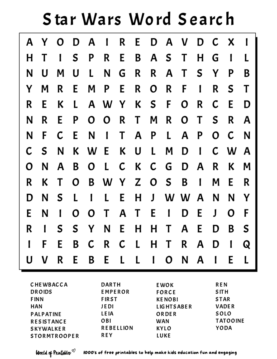 Printable Word Search | World of Printables