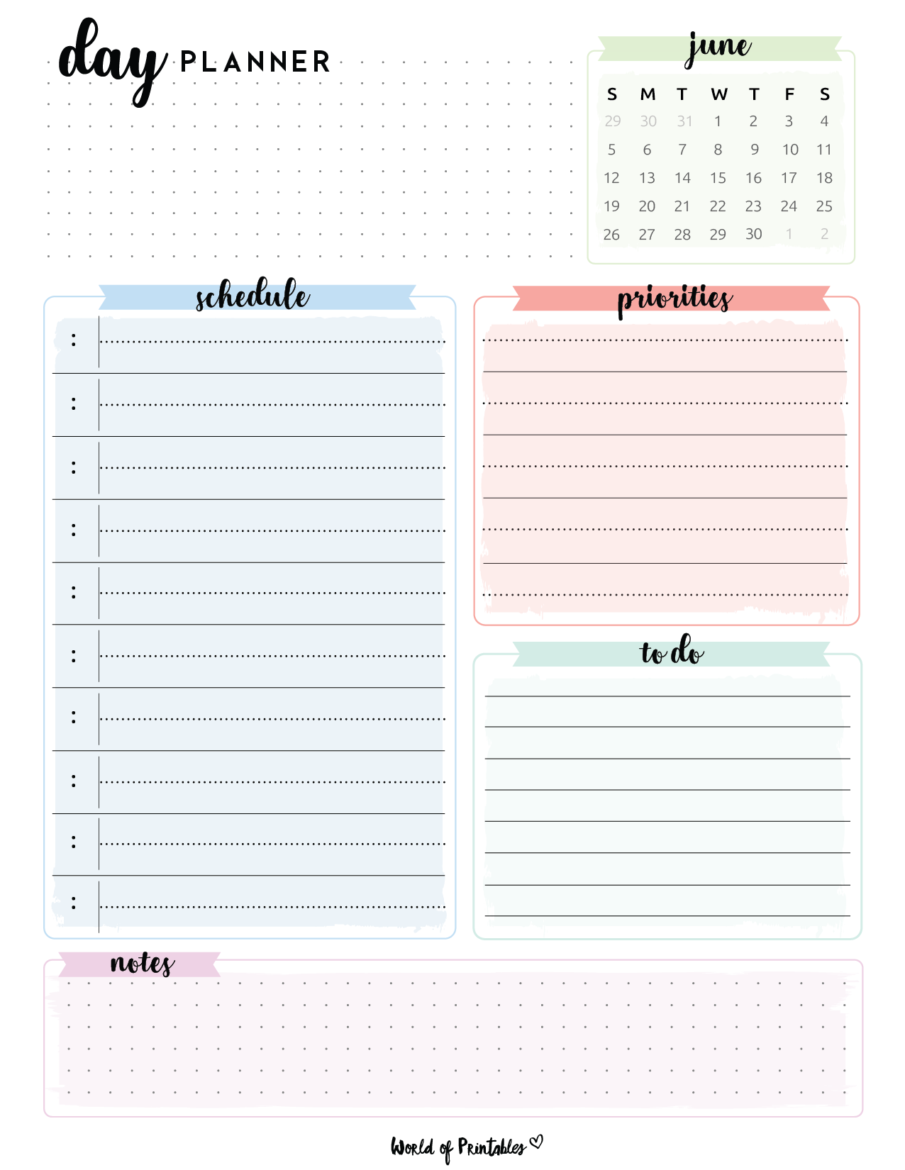 June 2022 Planner Set | Free Calendar & Planner Printables - World of ...