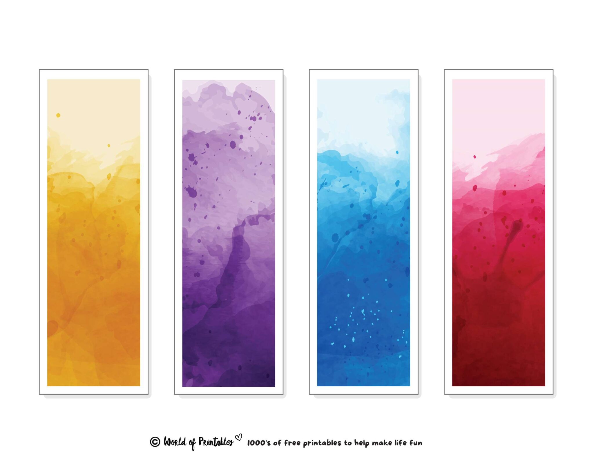 Watercolor Bookmarks | 120+ Ideas To Print For Free - World of Printables