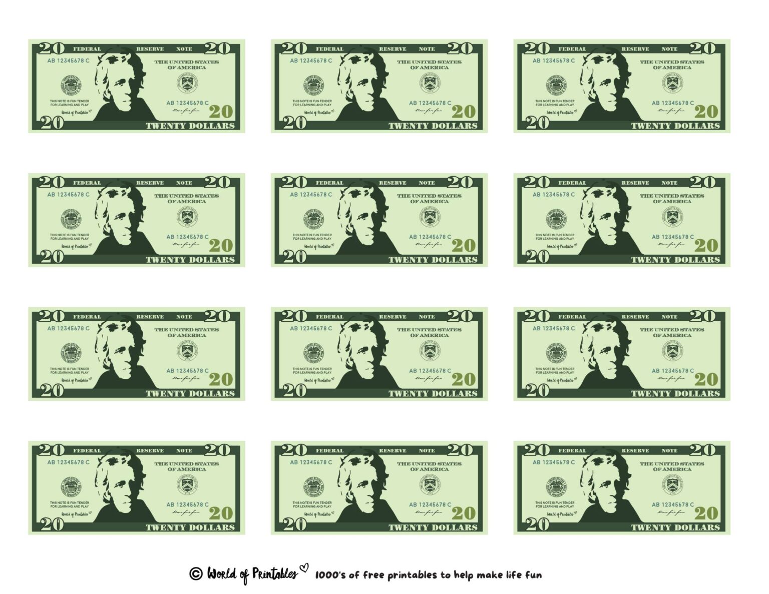 Printable Play Money - Play & Learn! - World of Printables