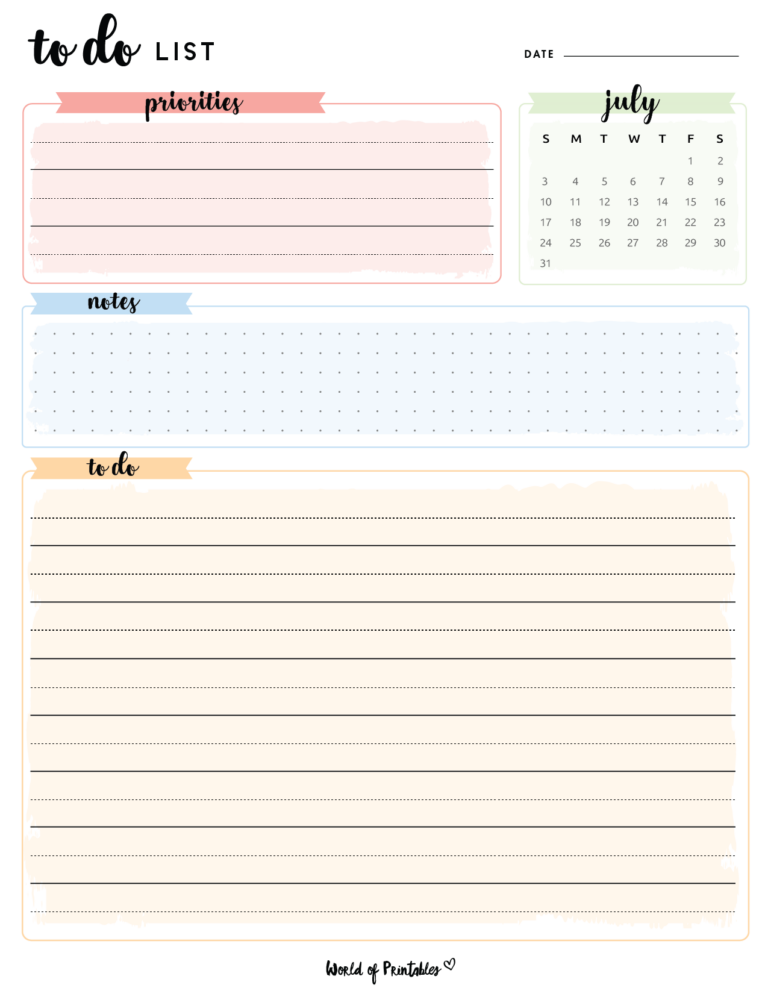 Free Cute July Calendar & Planner Printables