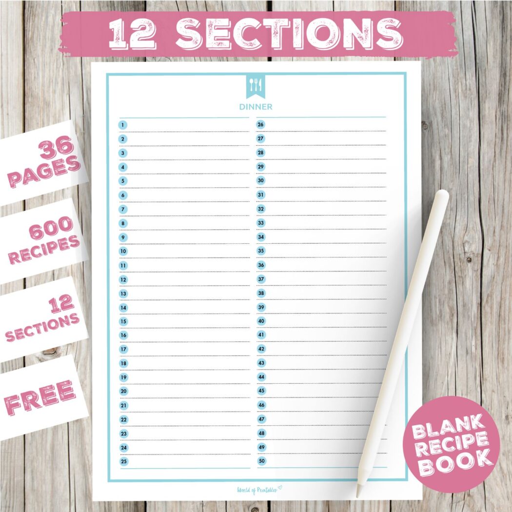 Blank Recipe Book - Create Your Own Cookbook For Free! - World of ...