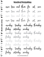 Days of The Week Stickers - Free For Printable & Digital Planners ...