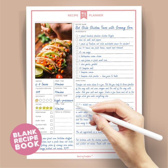 Blank Recipe Book - Create Your Own Cookbook For Free! - World of ...