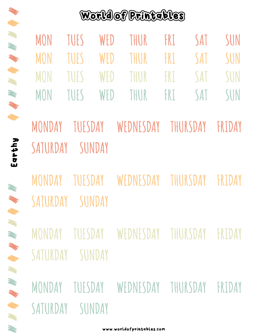 Days of The Week Stickers - Free For Printable & Digital Planners ...