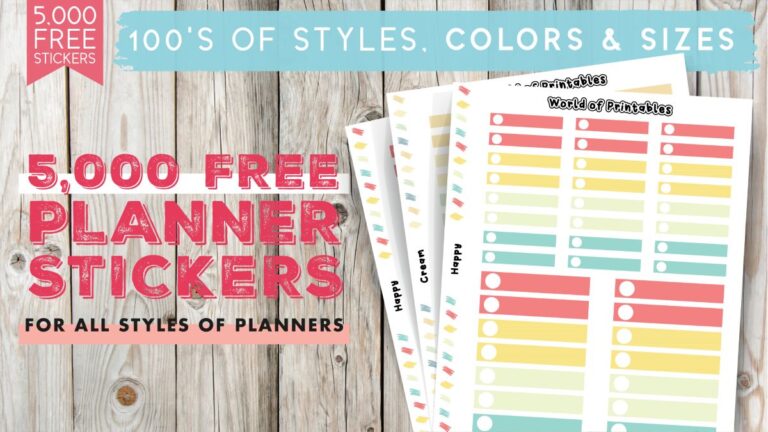 Free Planner Stickers - 5000 Functional Planner Stickers - World of ...