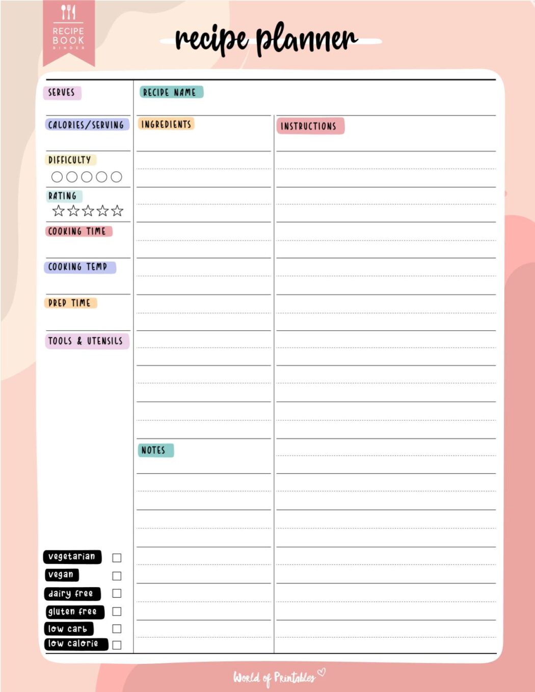 Recipe Binder - Organize Your Favorite Recipes For Free