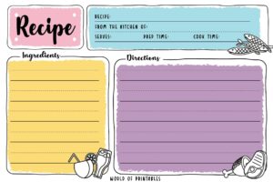 Recipe Cards - 50 Styles To Print For Free - World of Printables
