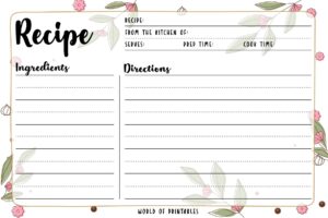 Recipe Cards - 50 Styles To Print For Free - World of Printables