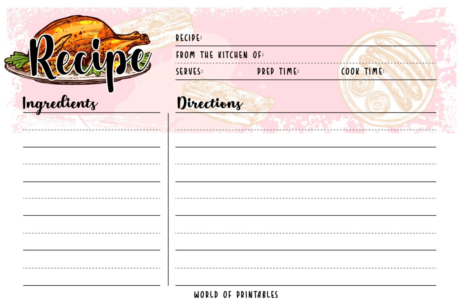 Recipe Cards - 50 Styles To Print For Free - World of Printables
