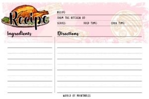 Recipe Cards - 50 Styles To Print For Free - World of Printables