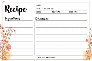 Recipe Cards - 50 Styles To Print For Free - World of Printables