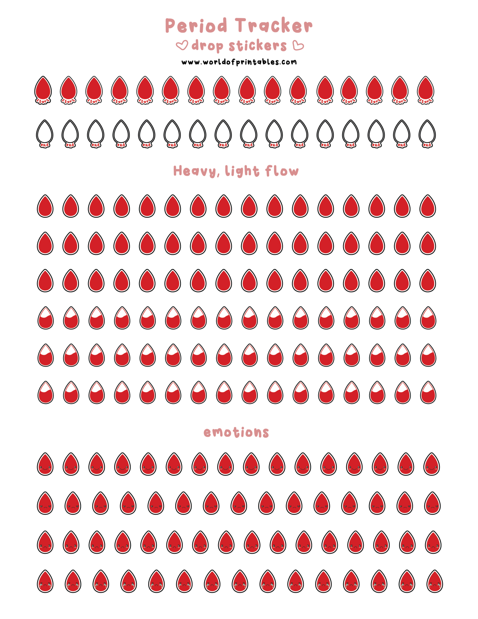 Period Stickers - Free Printable & Digital Planner Stickers - World of ...