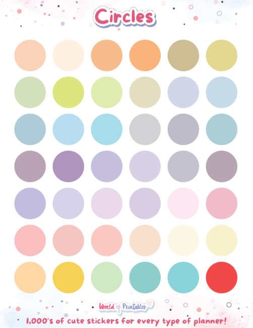 Circle Planner Stickers | Free Printable & Digital Stickers - World of ...