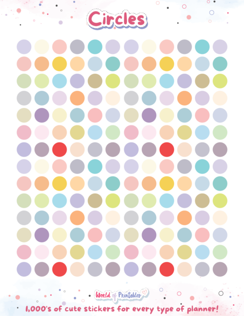Circle Planner Stickers | Free Printable & Digital Stickers - World of ...