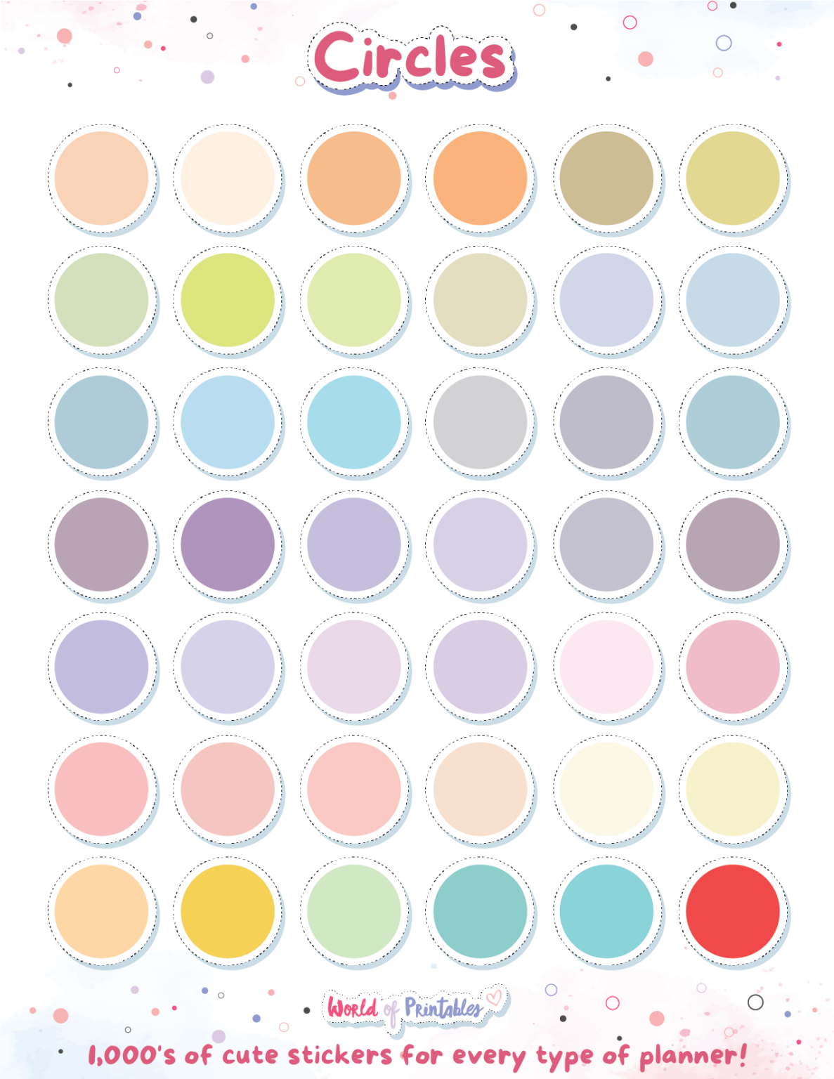 Circle Planner Stickers | Free Printable & Digital Stickers - World of ...