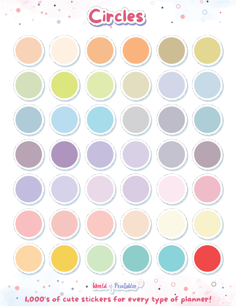 Circle Planner Stickers | Free Printable & Digital Stickers - World of ...
