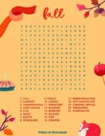 Free Printable Fall Word Search - World of Printables