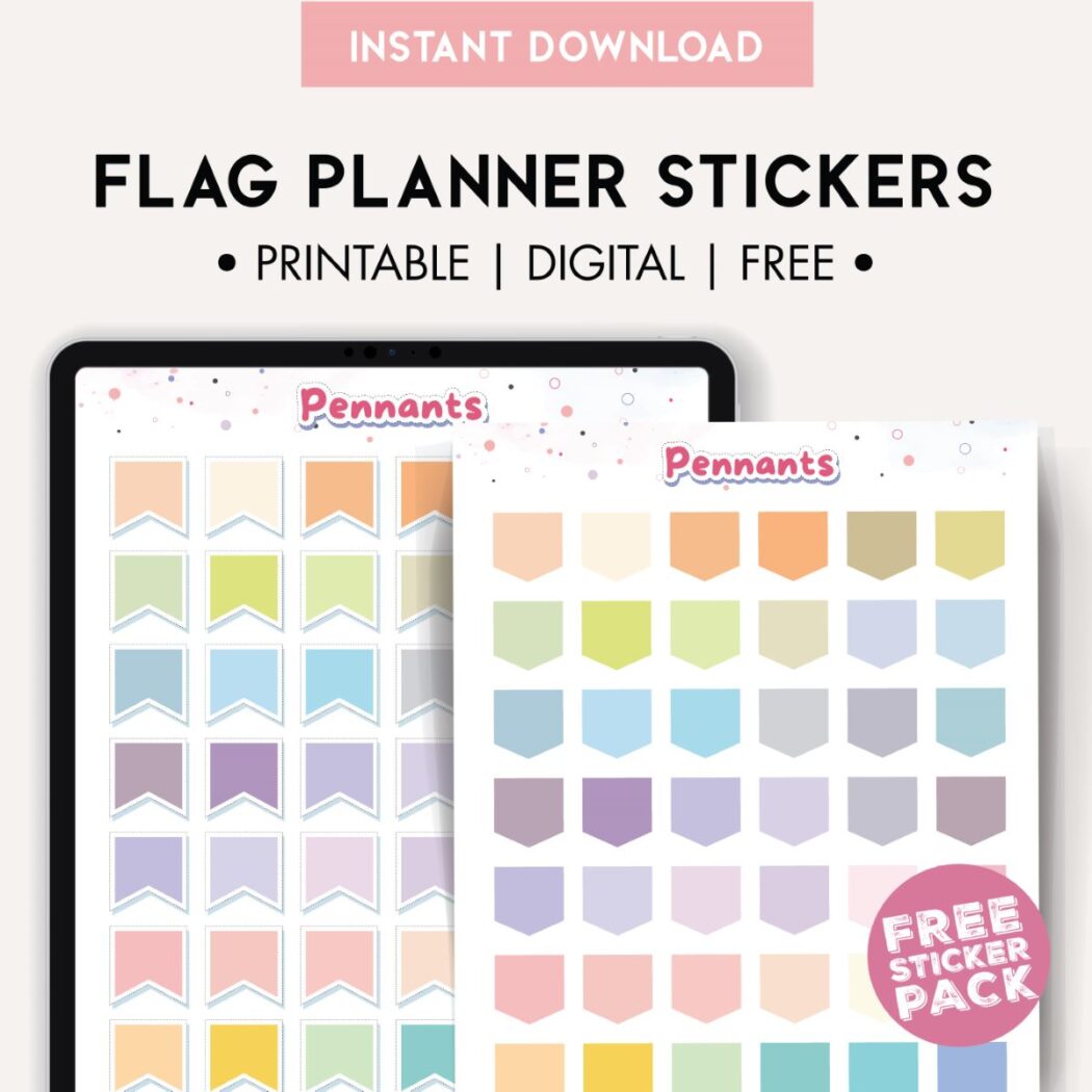 Free Pennant Flag Banner Planner Stickers - World of Printables