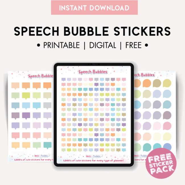 Speech Bubble Stickers | 100+ Cute Free Stickers - World of Printables
