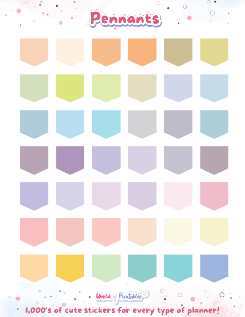 Free Pennant Flag Banner Planner Stickers - World of Printables