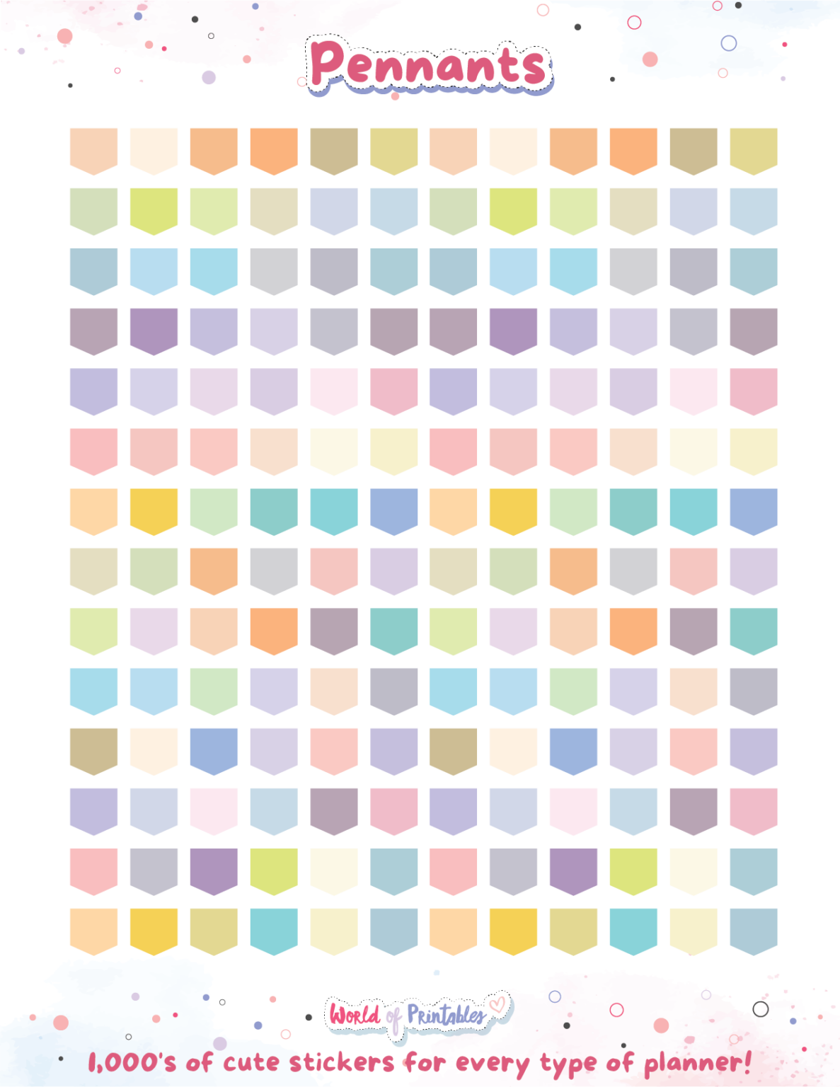 Free Pennant Flag Banner Planner Stickers - World of Printables