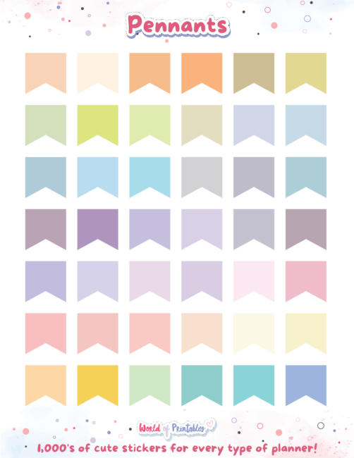 Free Pennant Flag Banner Planner Stickers - World of Printables