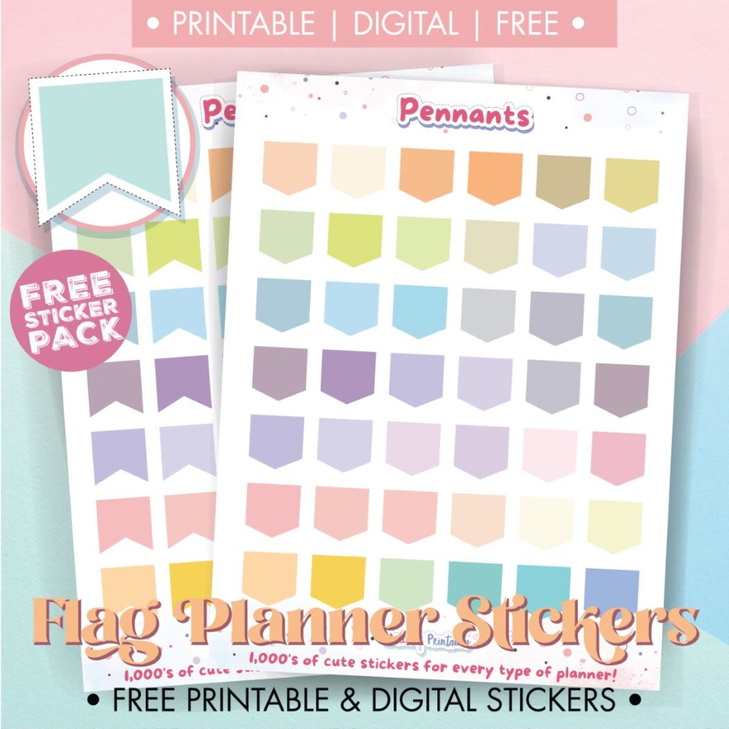 Free Pennant Flag Banner Planner Stickers - World of Printables
