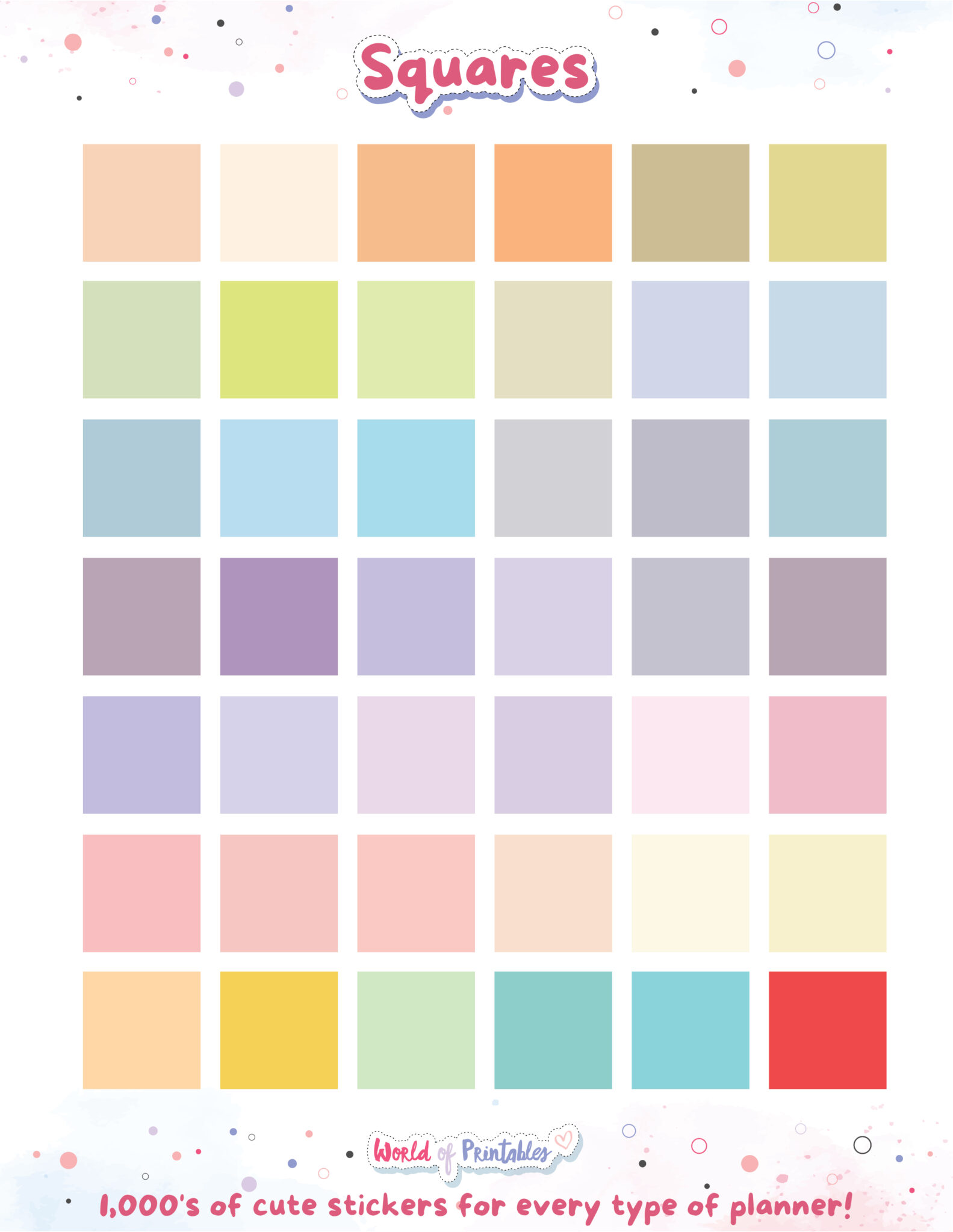 Square Planner Stickers | Printable & Digital - World of Printables
