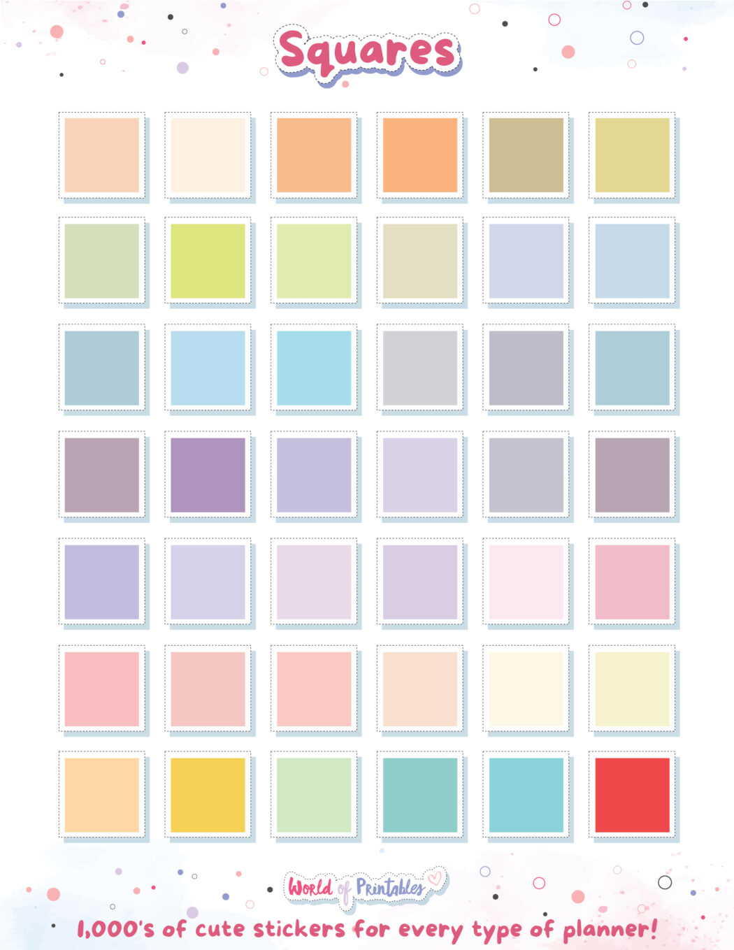 Square Planner Stickers | Printable & Digital - World of Printables