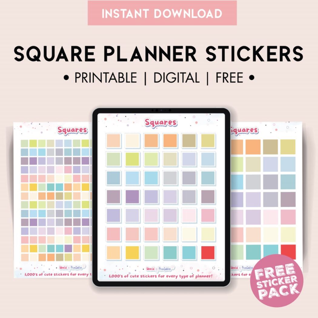 Square Planner Stickers | Printable & Digital - World of Printables