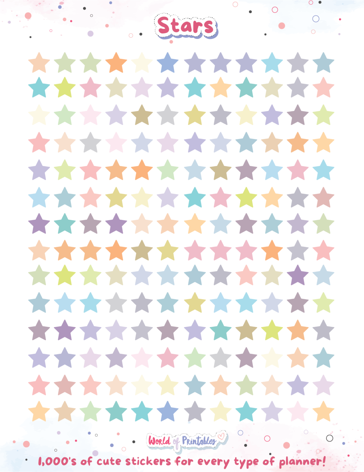 Free Printable Star Stickers - World of Printables