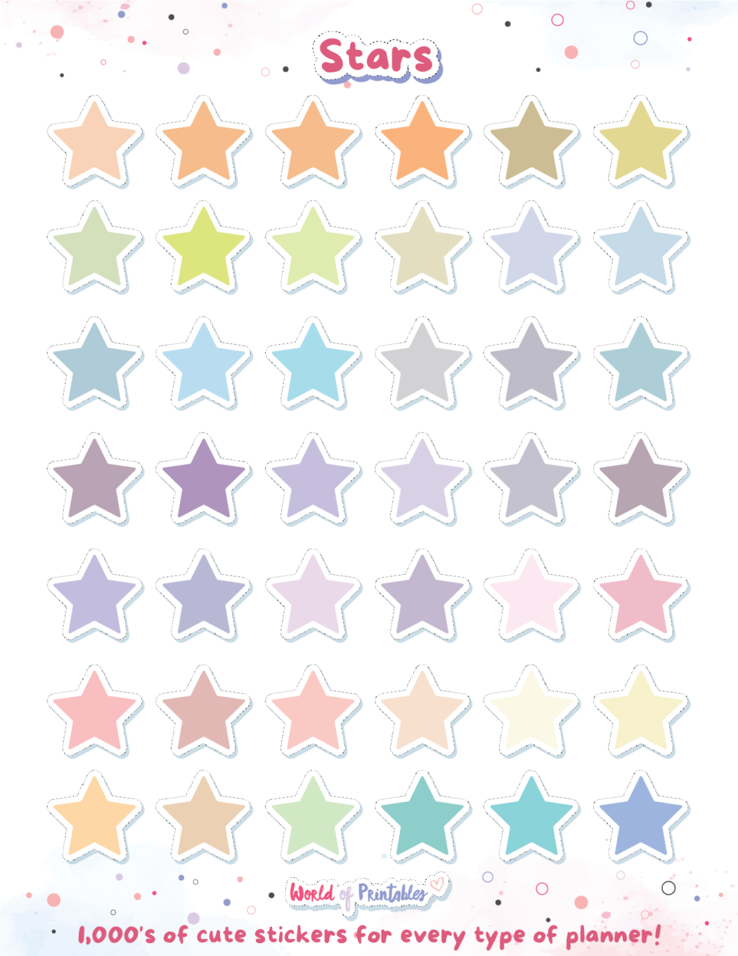 Free Printable Star Stickers - World of Printables
