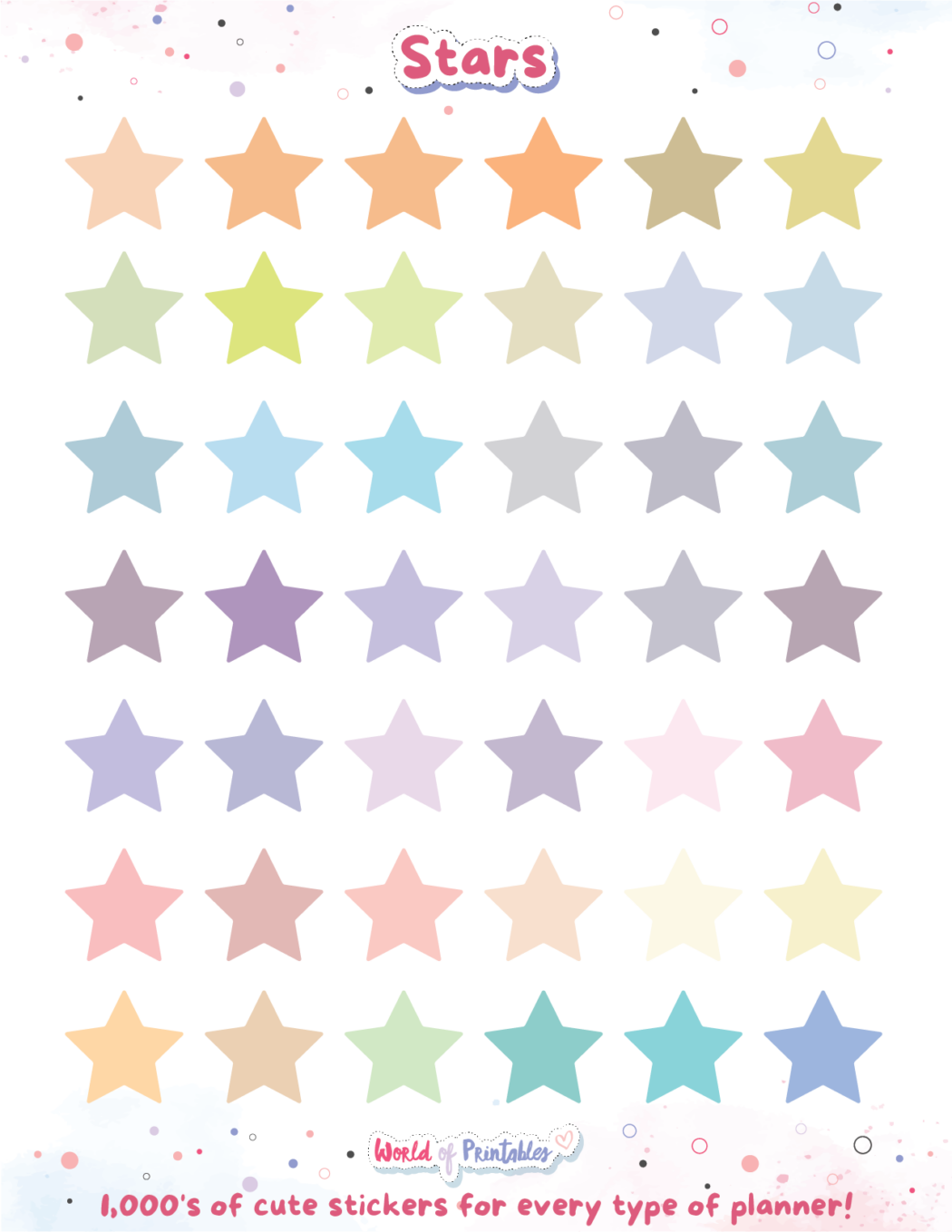 Free Printable Star Stickers - World of Printables