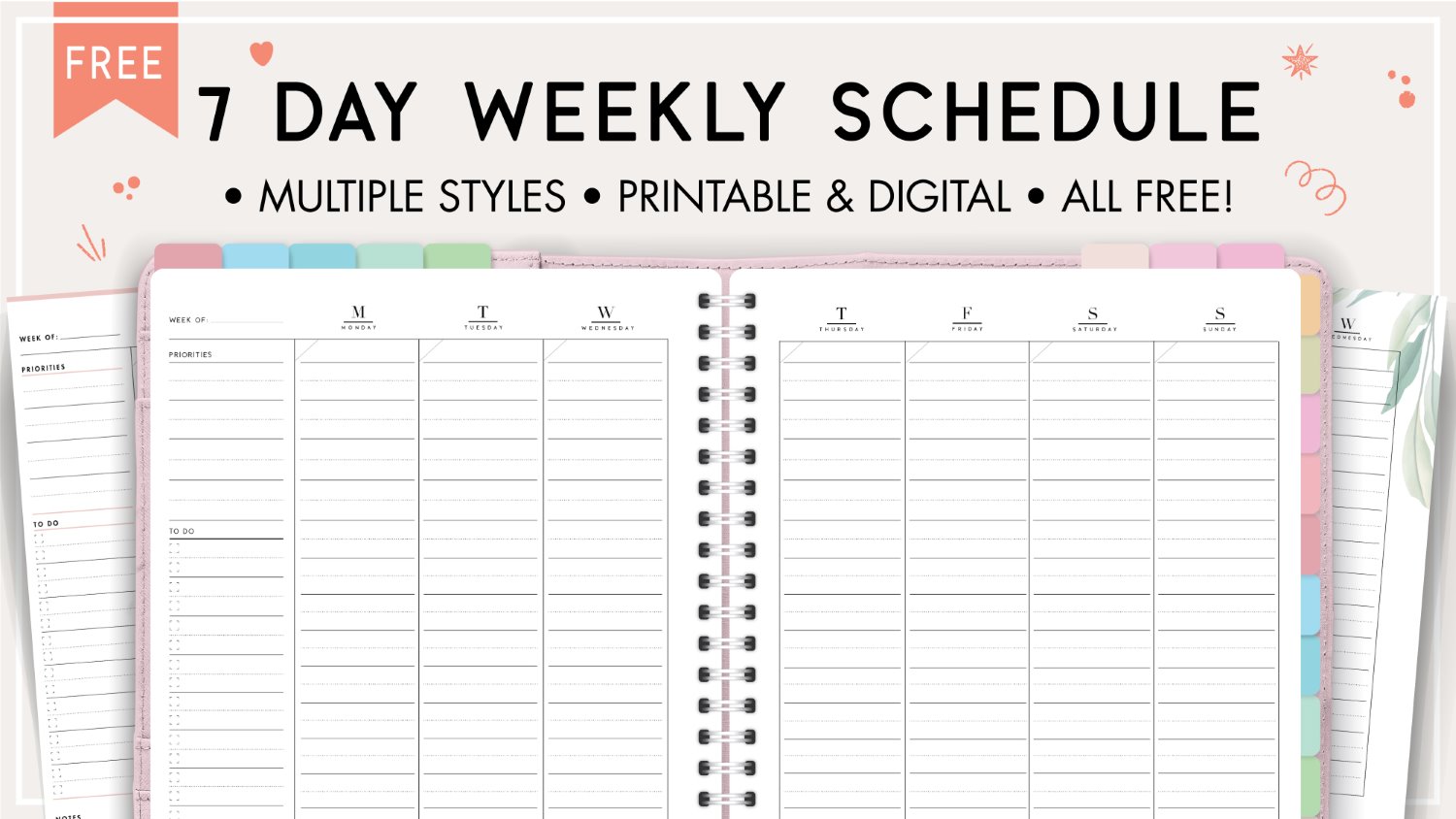 Cute Weekly Schedule Template