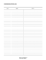 Communication Log - World of Printables