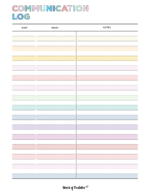 Communication Log - World of Printables