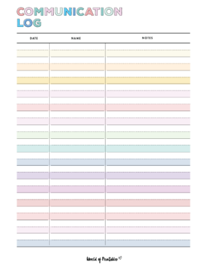 Communication Log - World of Printables