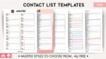 Contact List Templates - 12 Of The Best Styles - World of Printables