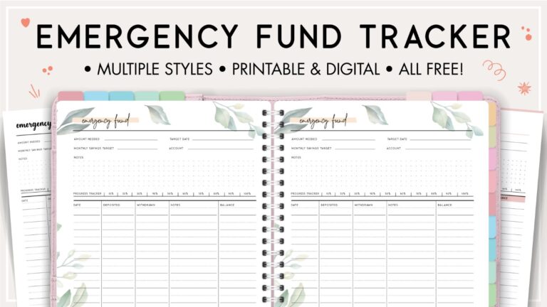 Free Printable Emergency Fund Tracker - World of Printables
