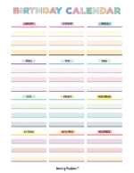 Birthday Calendars - World of Printables