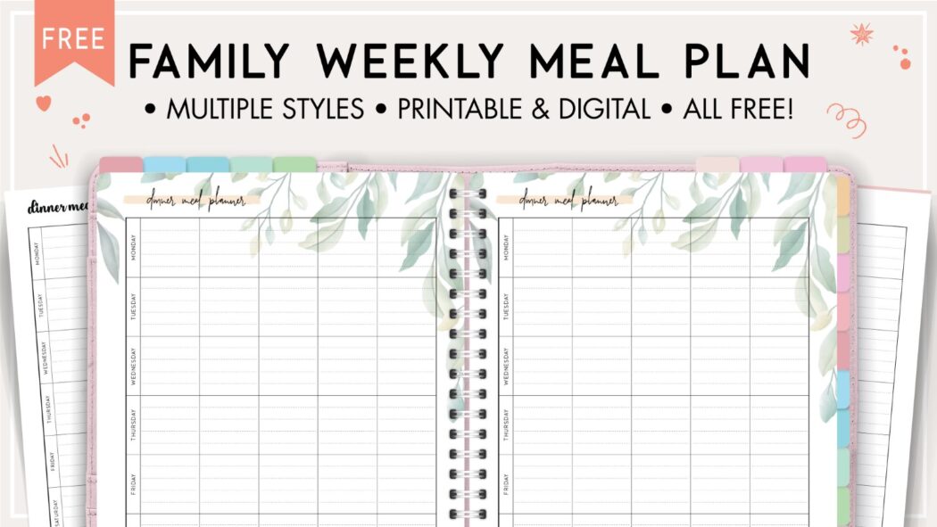FREE Family Week Meal Plan PDF - World of Printables