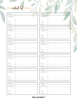 Contact List Templates - 12 Of The Best Styles - World of Printables