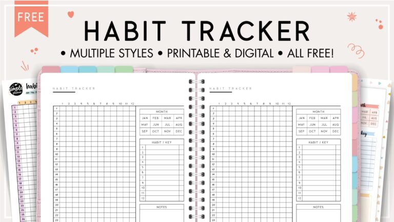 Free Printable Habit Tracker PDF - World of Printables