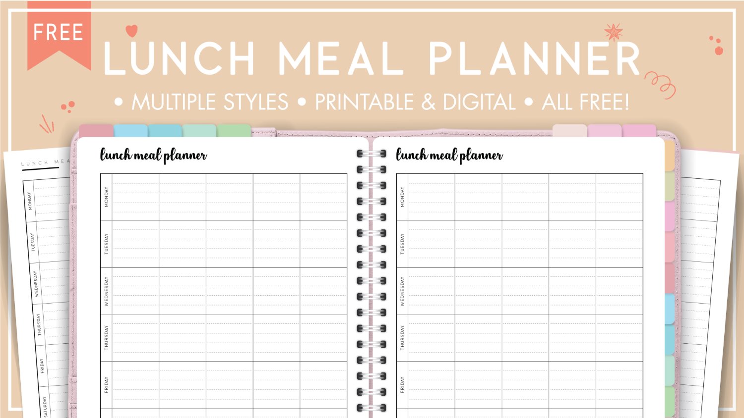 FREE Printable Lunch Meal Planner - World of Printables