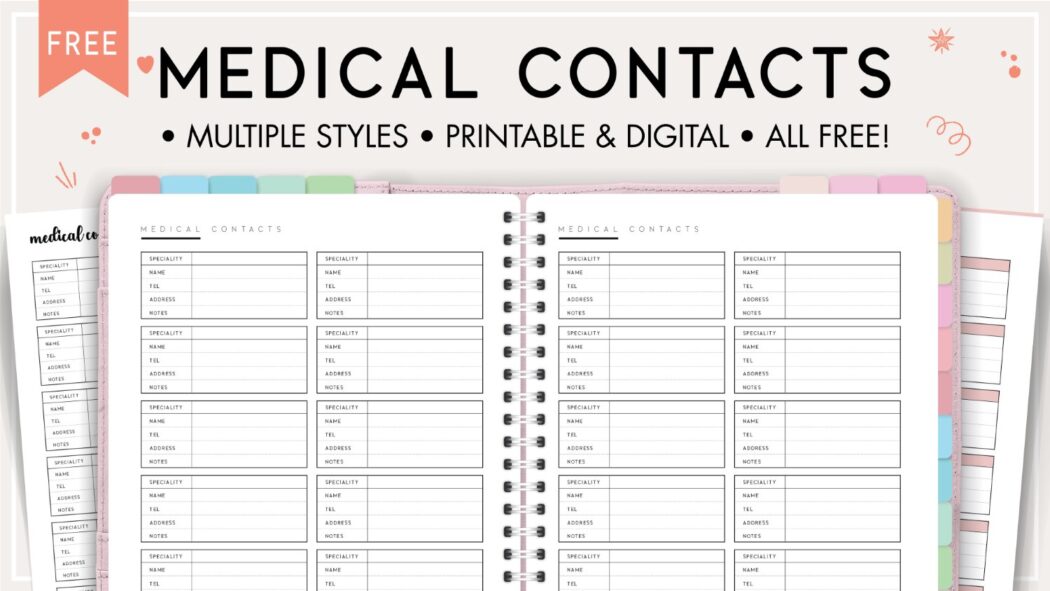 FREE Printable Medical Contact List Template - World of Printables