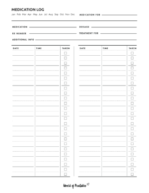 Medication Log - 8 of the Best Templates - World of Printables