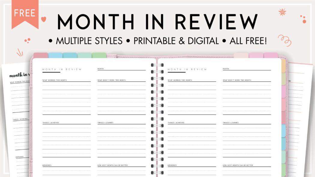 Printable Month In Review Template - World of Printables