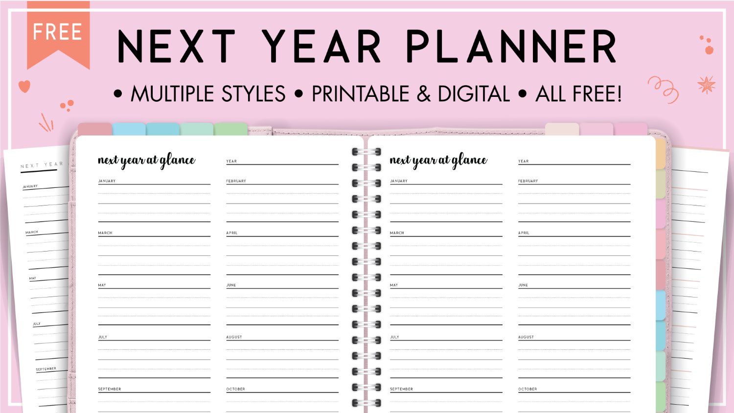 Printable Next Year At A Glance Template - World of Printables